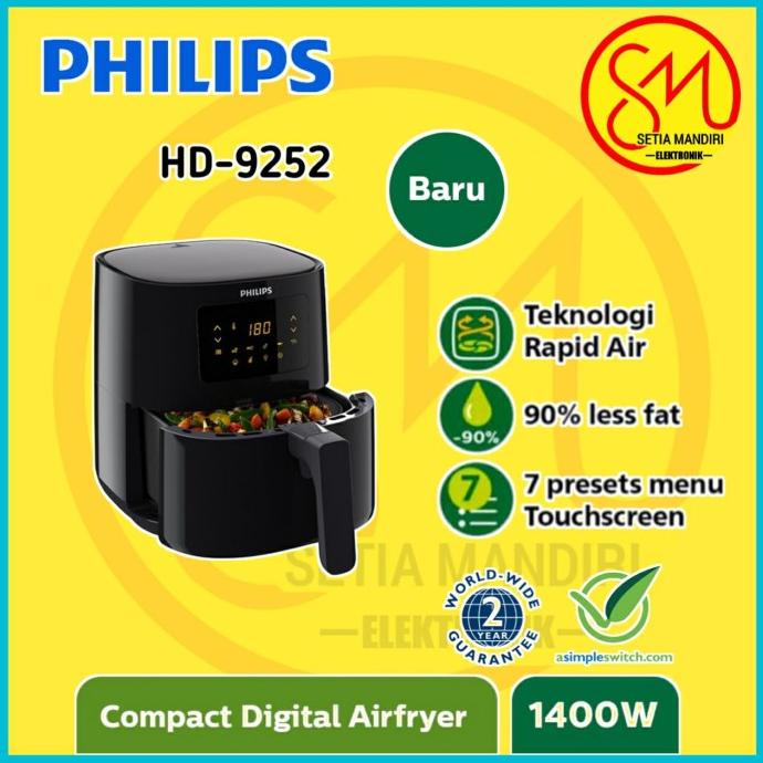 Jual PHILIPS Air Fryer Digital HD9252 - Airfryer HD 9252 - Garansi ...