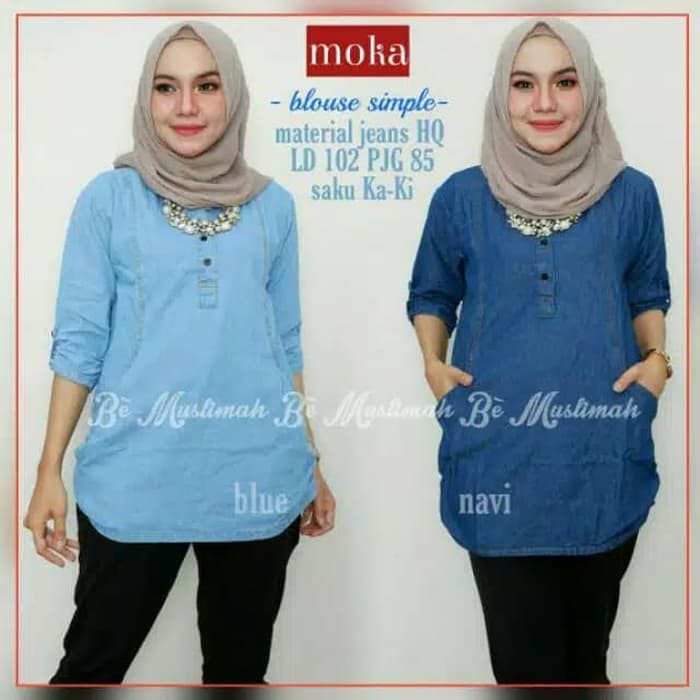 Jual PROMO DISCOUNT BAJU ATASAN WANITA KULIAH mokablouse ld 100 cm real ...