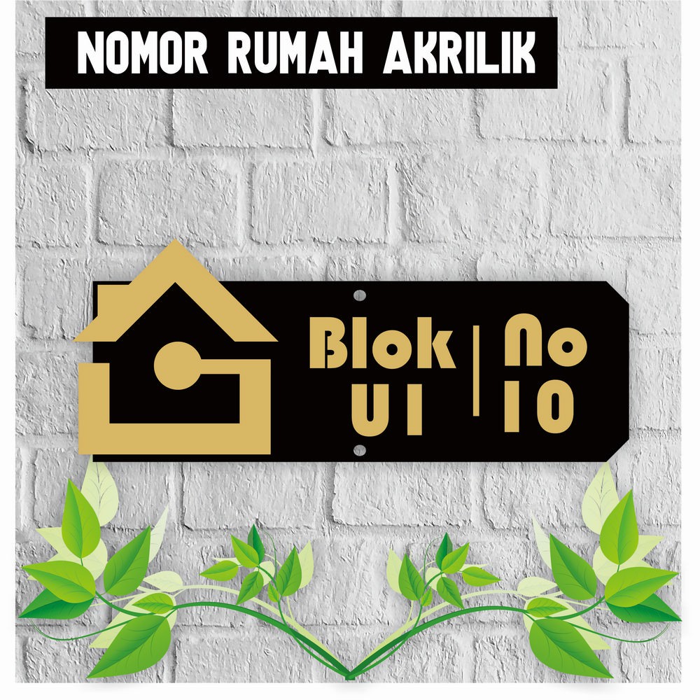 Jual PAPAN NOMOR ALAMAT RUMAH AKRILIK | NOMOR RUMAH ACRYLIC UKURAN 23x9 ...
