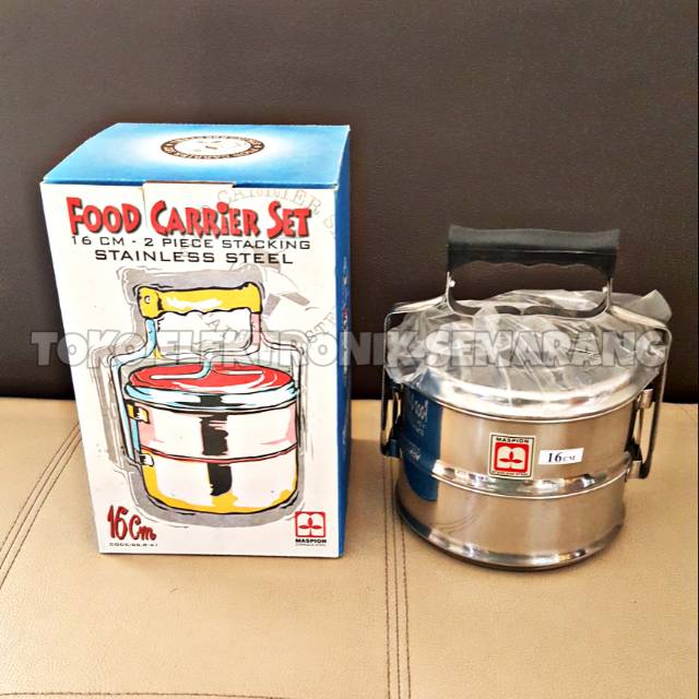 Jual MASPION RANTANG SUSUN FOOD CARRIER 2 SUSUN 16CM 14CM STAINLESS STEEL | Shopee Indonesia