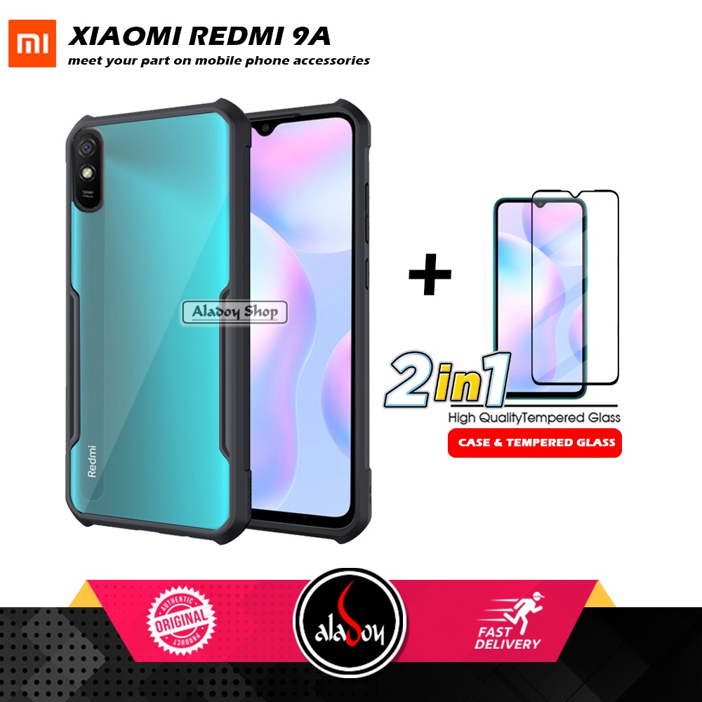 Jual PAKET 2 IN 1 Case Xiaomi Redmi 9A Armor Fusion Transparent Prmium ...