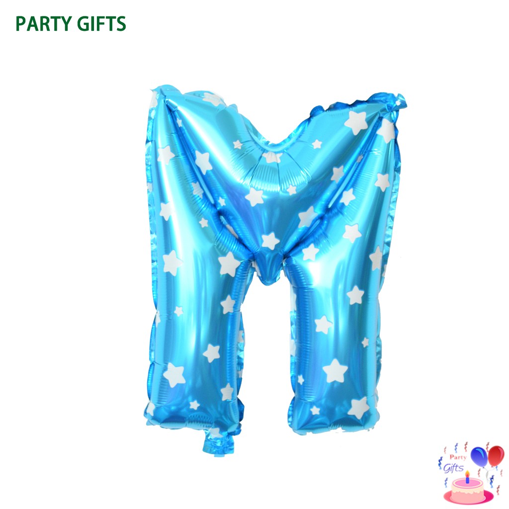 Jual Balon Foil Huruf Biru 16 Inch 40cm A-Z Balon Foil Angka 0-9 Biru ...