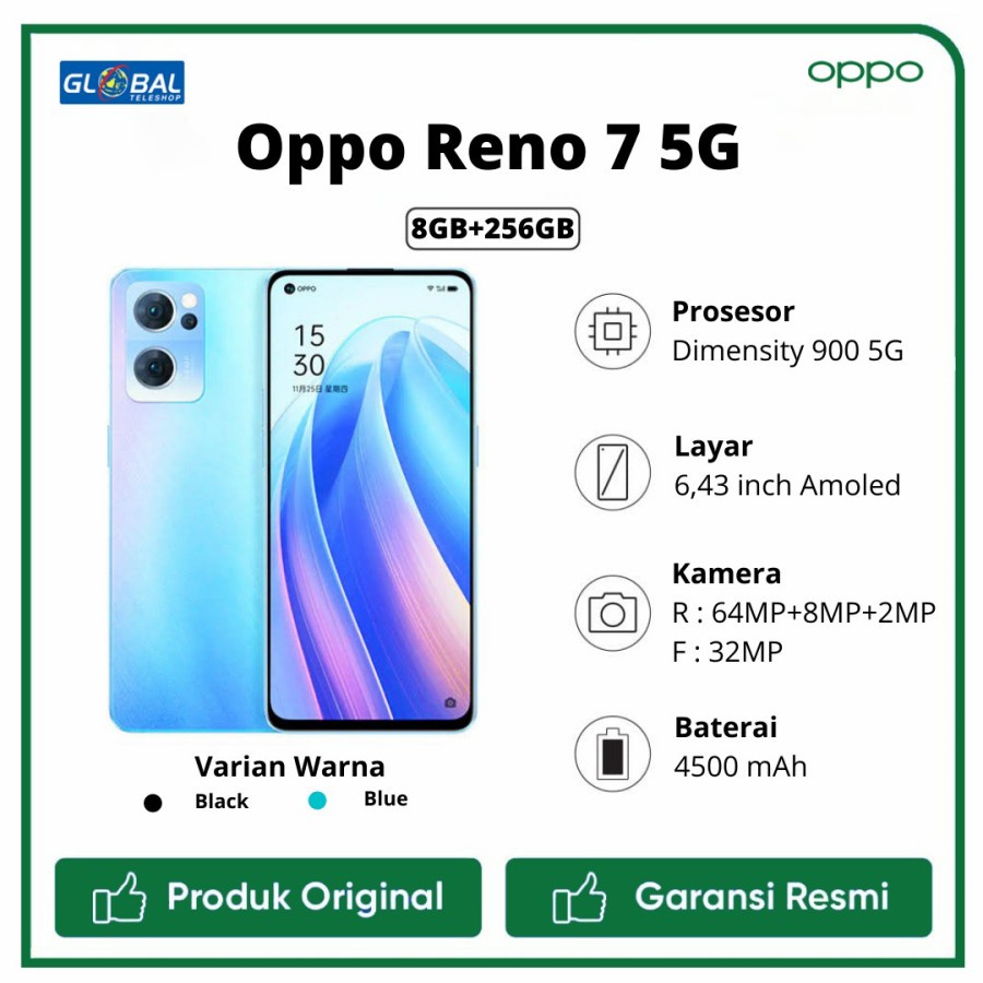 Jual Oppo Reno 7 5G Smartphone 8/256GB Garansi Resmi | Shopee Indonesia
