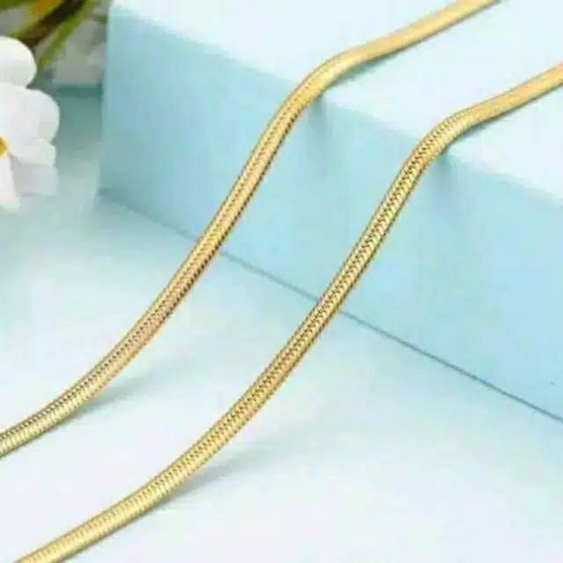 Jual KALUNG TITANIUM PRIA WANITA PIPIH GOLD EMAS TIDAK BERKARAT BAGUS ...