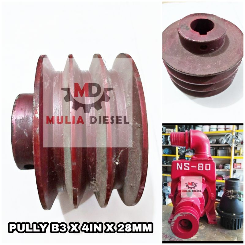 Jual Pully Penggerak Pompa Air Irigasi NS80 NS100 NS 80 NS 100 B3 X 4 ...