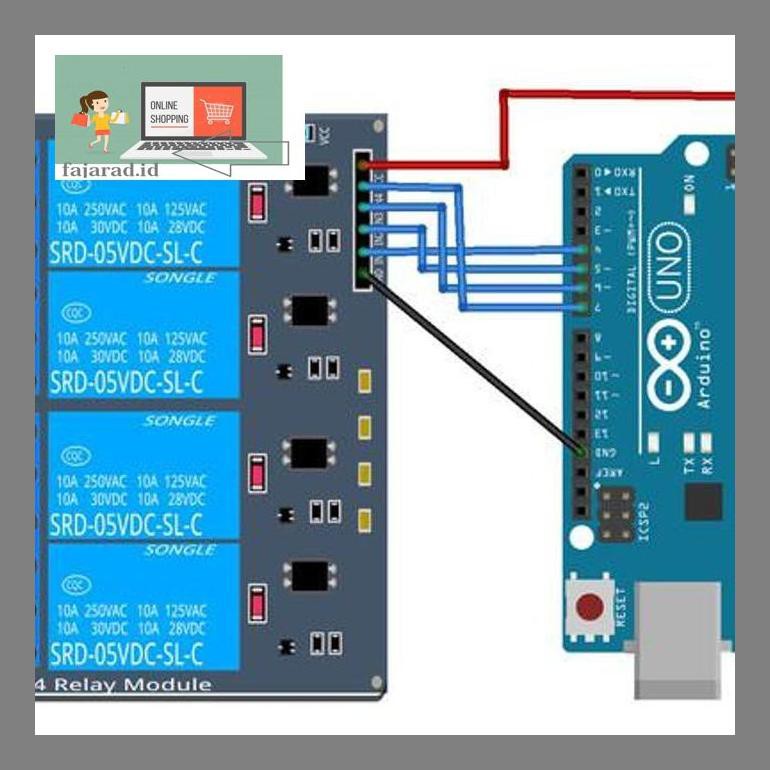 Jual Fardd0R5 Relay Module 4 Channel 5V With Optocoupler (Arduino ...