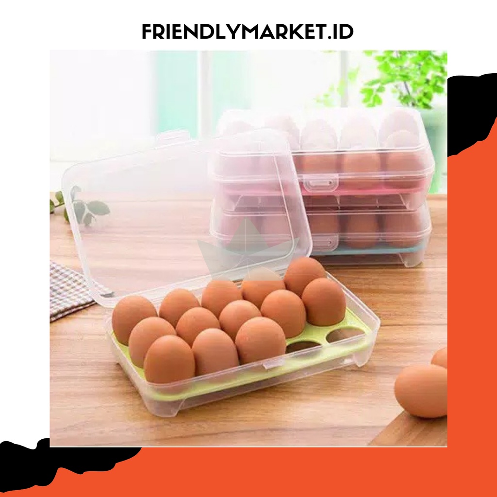 Jual Kotak Telur Portable / Box telur / Egg Box / egg organizer isi 15 ...