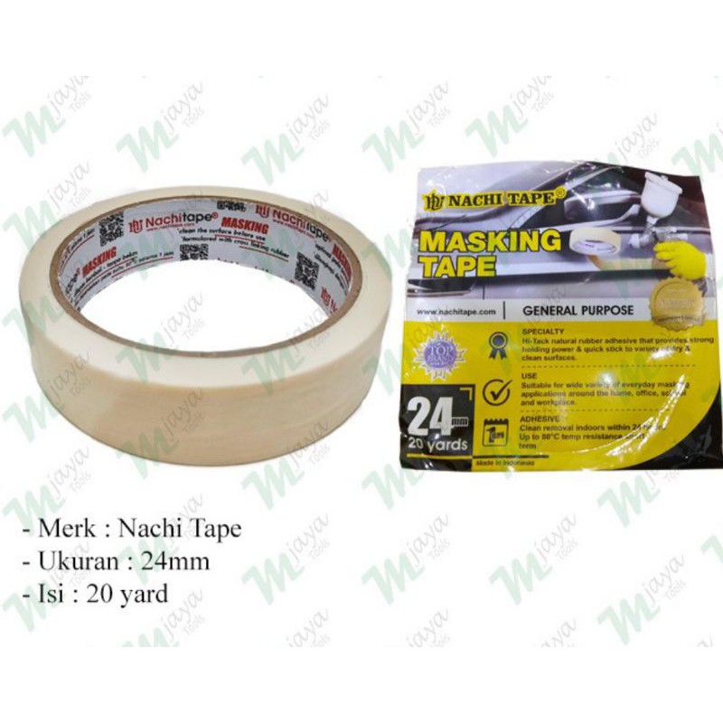 Jual lem kertas masking tape nachi 2"x 20 yards | Shopee Indonesia