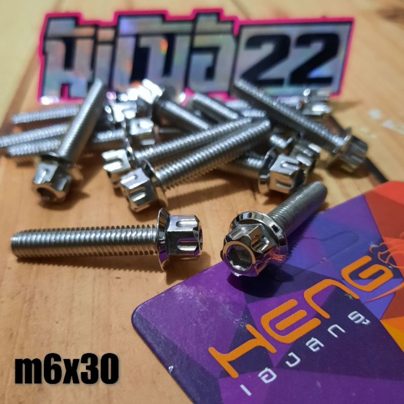 Jual baut 10 probolt 6x30 stainless model GS1 (gear 2 kunci) by heng ...