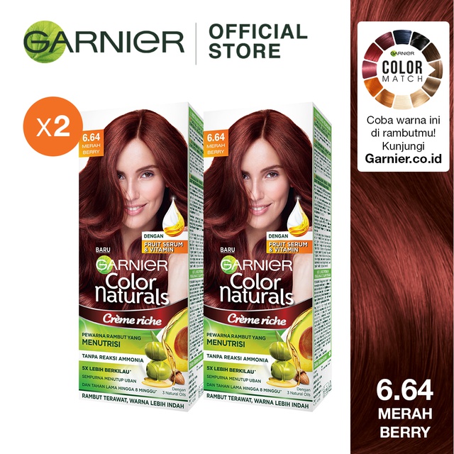 Jual Garnier Color Natural Express Merah Berry - 2pcs | Shopee Indonesia