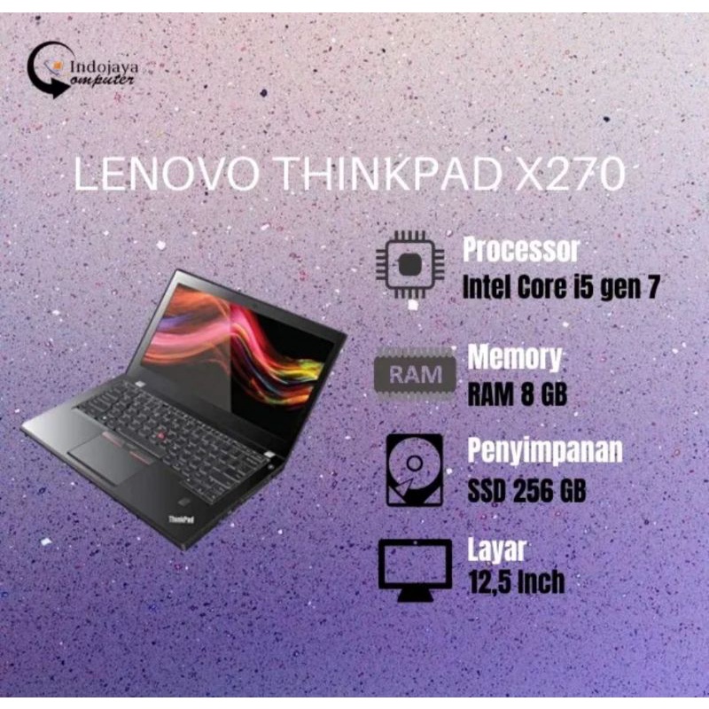 Jual Lenovo ThinkPad X270 Core i5 Gen 7 RAM 8GB SSD 256GB Bergaransi | Shopee Indonesia