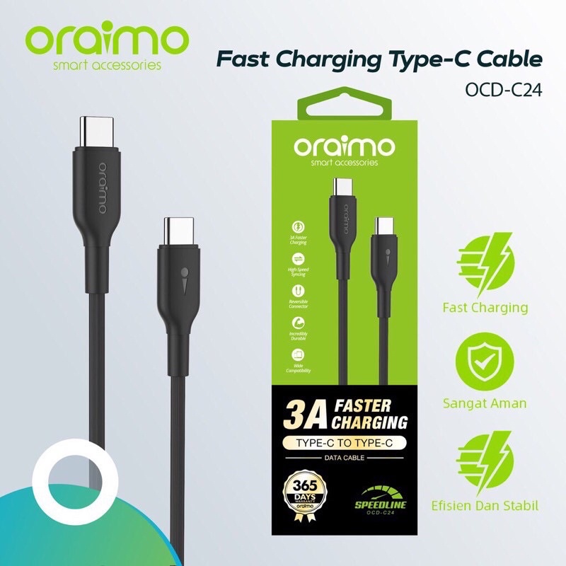 Jual Oraimo OCD-C24 Kabel Data Handphone Charger Fast Charging Type-C ...