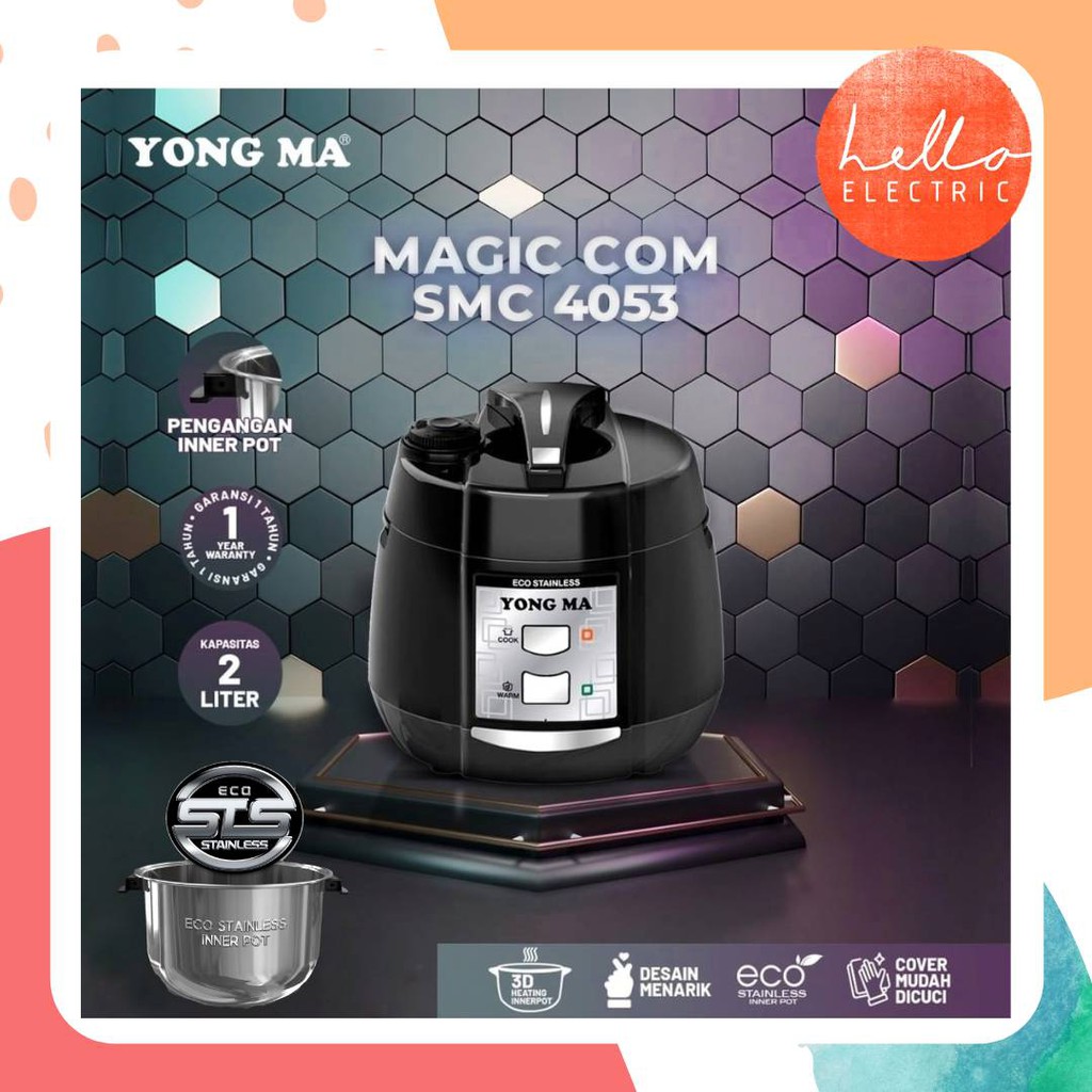 Jual YONG MA SMC 4053 RICE COOKER 2LITER INNER POT WING ECO STAINLESS ...
