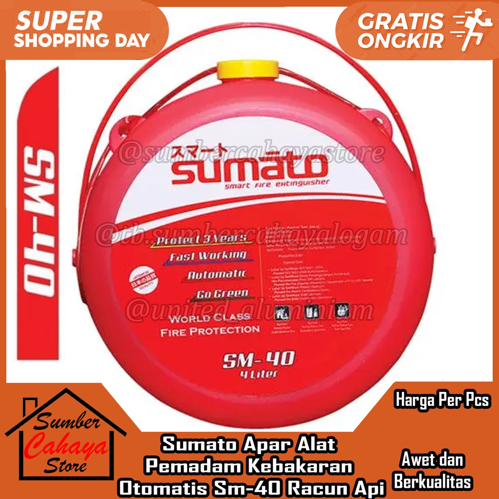 Jual APAR ALAT PEMADAM API SUMATO KEBAKARAN OTOMATIS TYPE TIPE SM-10 ...
