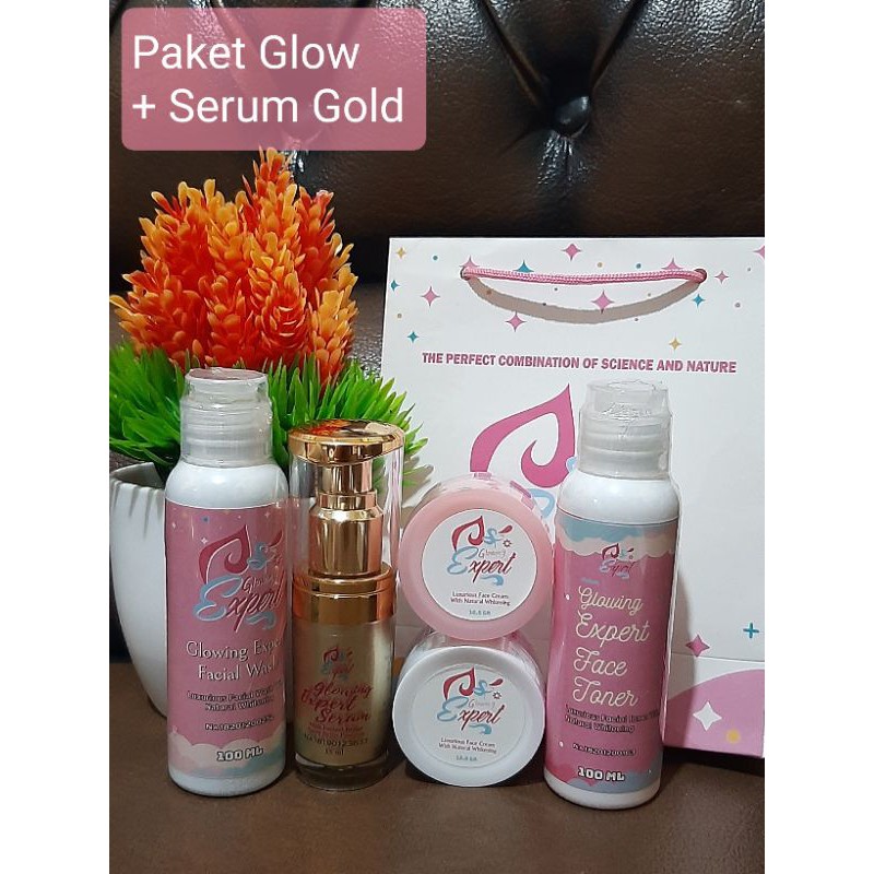 Jual Paket Glow dan serum gold Glowing Expert | Shopee Indonesia