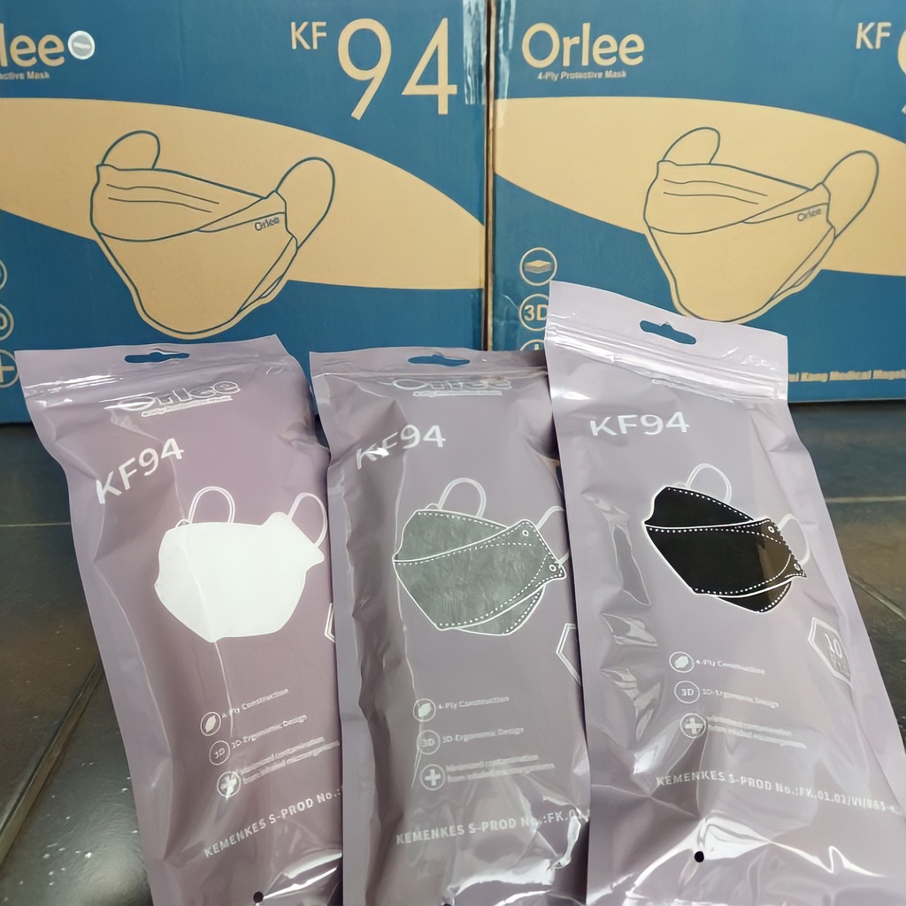 Jual MASKER ORLEE KF94 EARLOOP 4PLY EMBOSS ISI 10 PCS | Shopee Indonesia