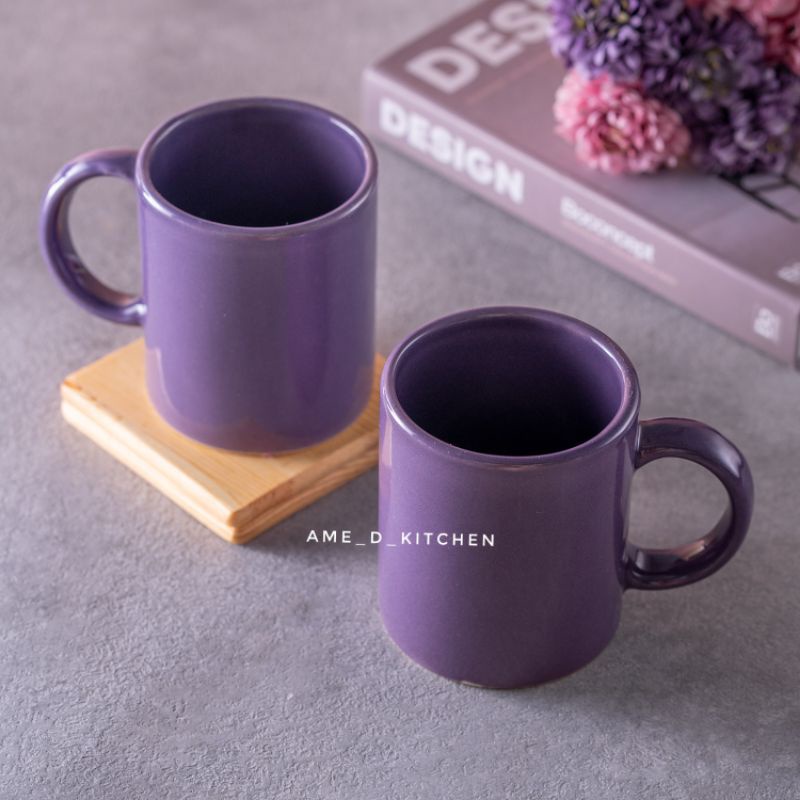 Jual Mug souvenir / mug bijian keramik polos ungu | Shopee Indonesia