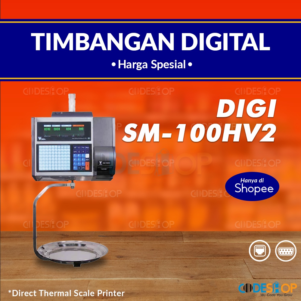 Jual Timbangan Digital DIGI SM 100 HV 2 Plus Cetak Label Harga dan ...
