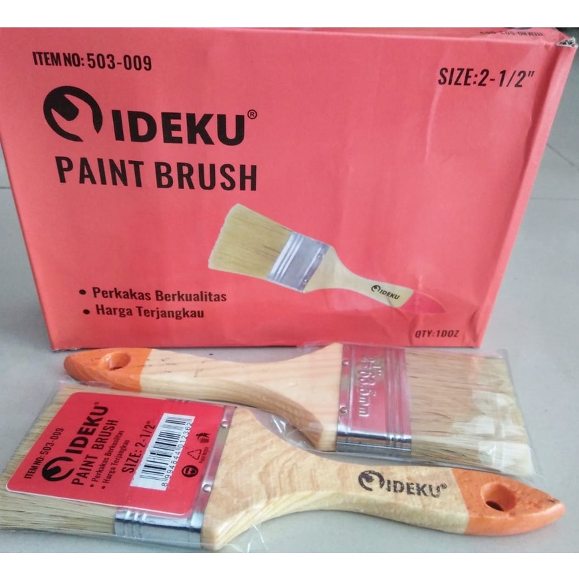 Jual IDEKU Kuas Cat Bulu Putih 2 1/2" - Kuas Cat Bulu Putih Ideku 2,5 ...