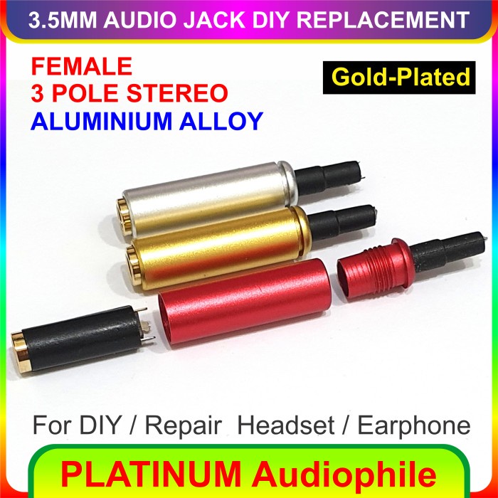 Jual Jack AUX 3.5mm Stereo 3 Pole Female Plug soket socket input ...