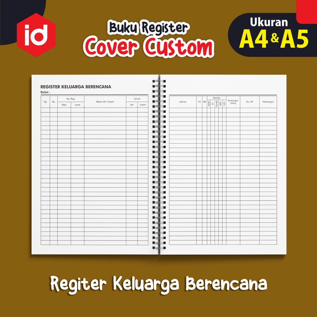 Jual BUKU REGISTER BIDAN CUSTOM BESAR UKURAN A4 | BUKU BIDAN | CUSTOM ...