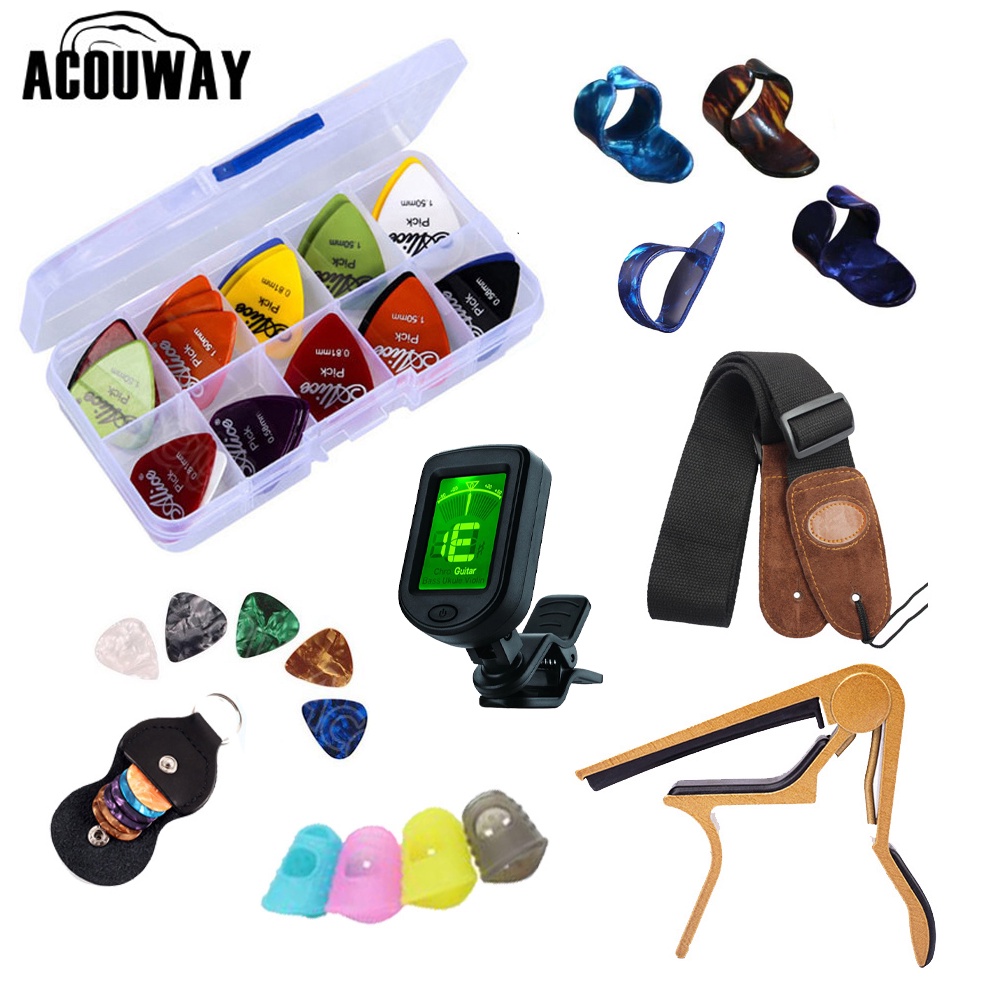 Jual Aksesoris gitar package Capo Gitar +tuner gitar+ Pilihan + tas ...
