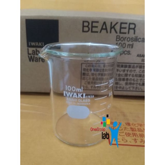Jual Beaker Glass 100 ml IWAKI ORIGINAL | Gelas Piala | Gelas kimia | Shopee Indonesia