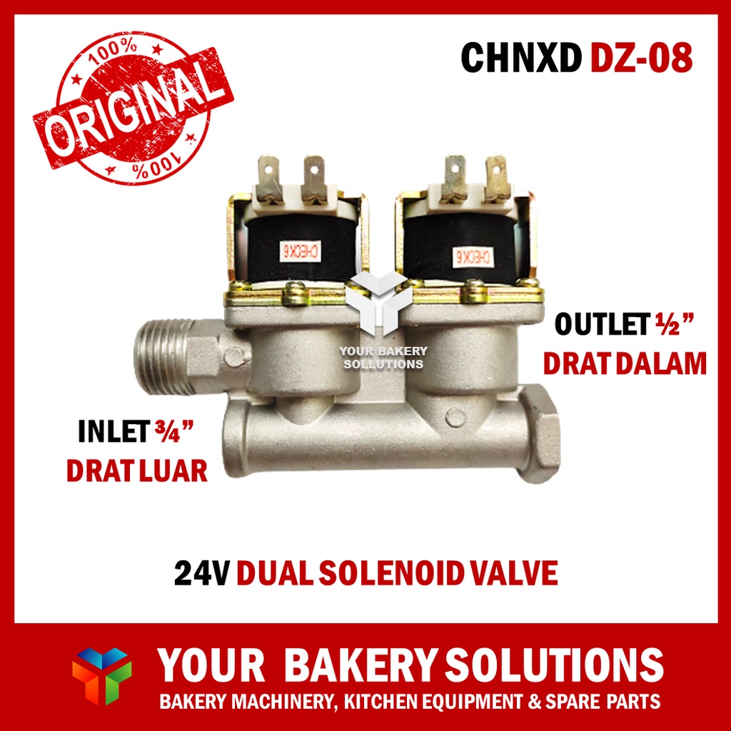 Jual Solenoid Valve 24V DC Merk CHNXD DZ-08 Oven Deck Gas Otomatis ...