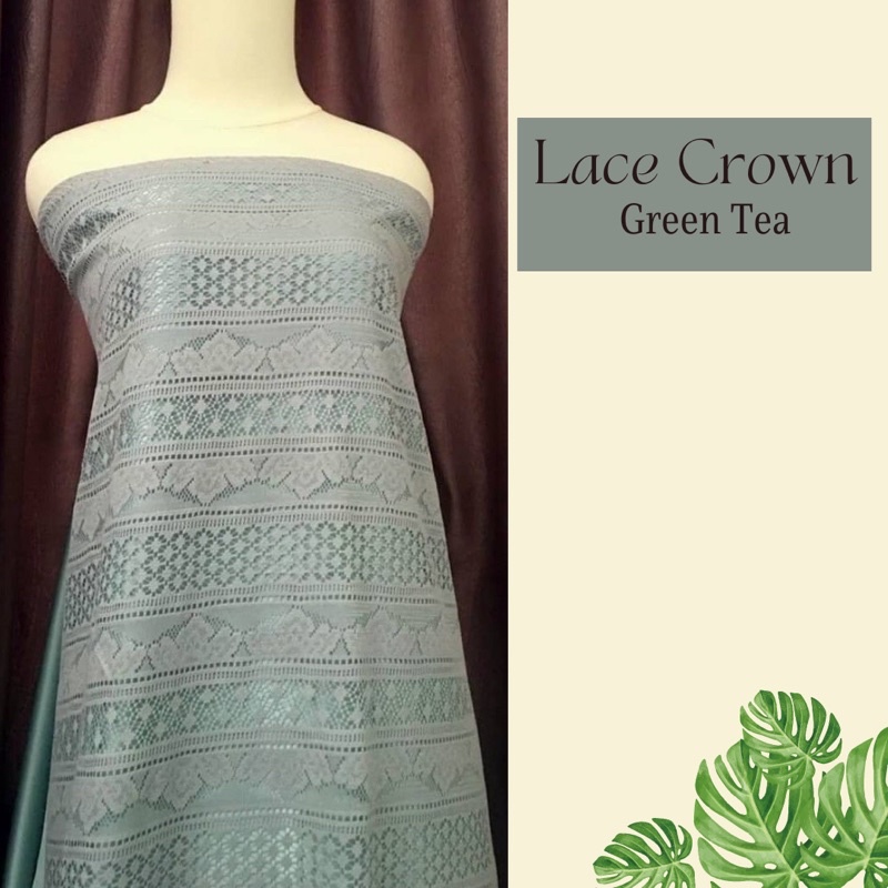 Jual Bahan Kain Brokat Brukat Halus Lace Motif Salur Crown Warna Dusty ...