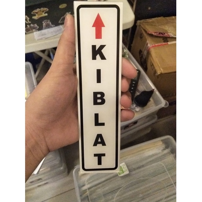 Jual AKRILIK KIBLAT K3 RAMBU SAFETY KIBLAT UK 5X20CM | Shopee Indonesia