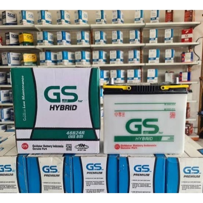 Jual AKI BATERAI BASAH GS GOLDSTAR HYBRID NS60/46B24R AVANZA XENIA TERIOS | Shopee Indonesia