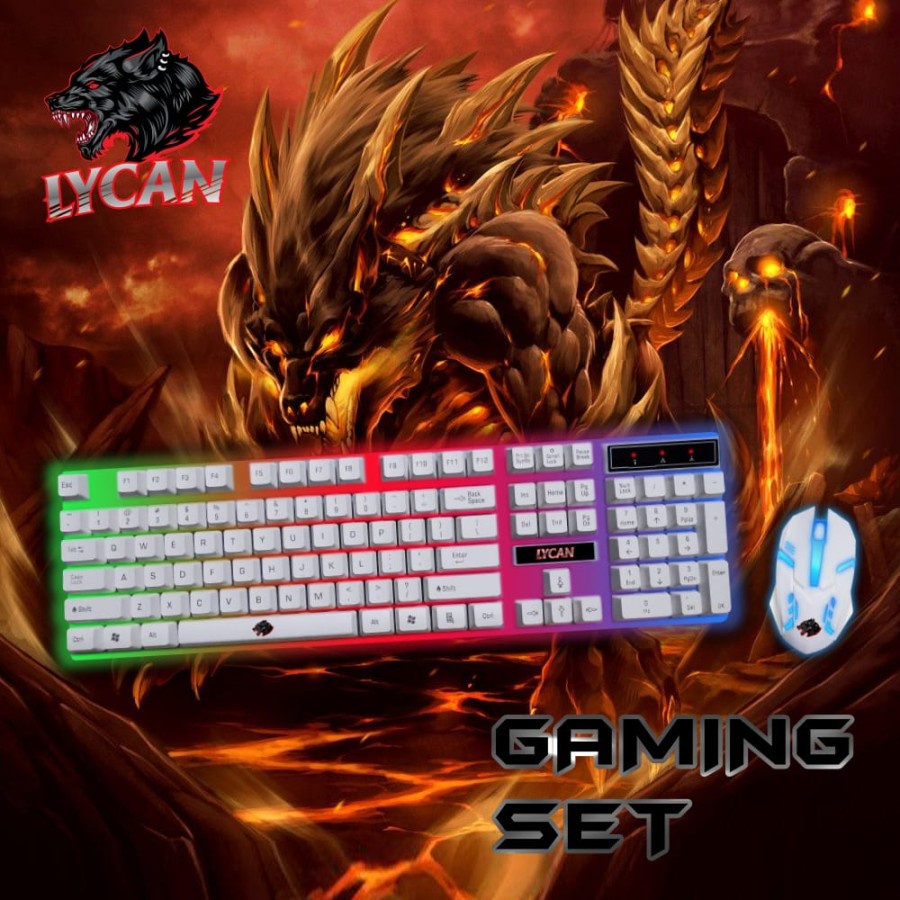 Jual Keyboard Mouse LYCAN GAMING SET RGB | Shopee Indonesia