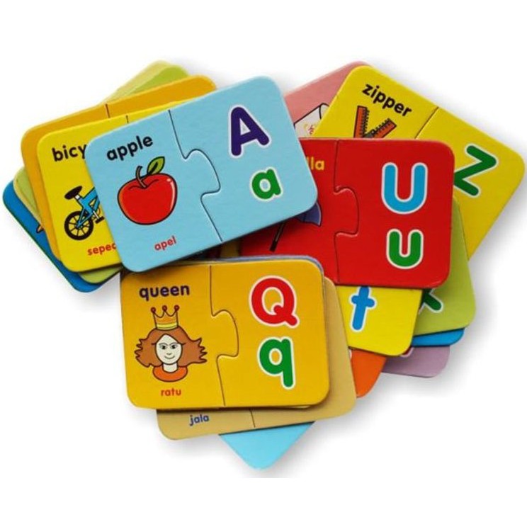 Jual The Brainy Playbox - BILINGUAL FLASH CARD PUZZLE ALPHABET | Shopee ...