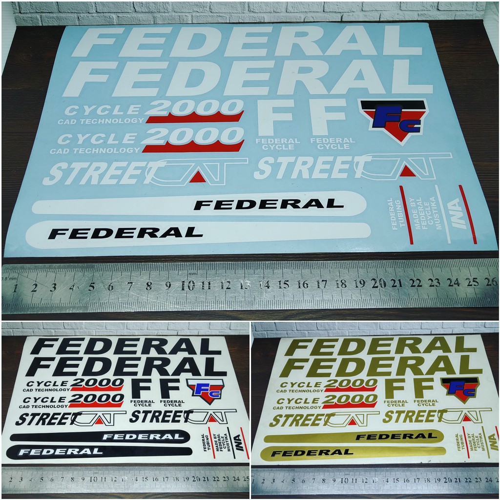 Jual Cutting Sticker Frame Sepeda Federal Street Cat panjang 25cm ...