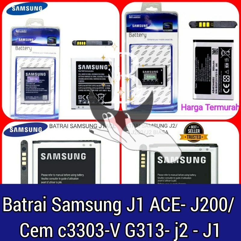 Jual baterai battery Samsung J1 Ace Samsung J2 biasa Samsung cem 3303 V G313 /batrai | Shopee ...