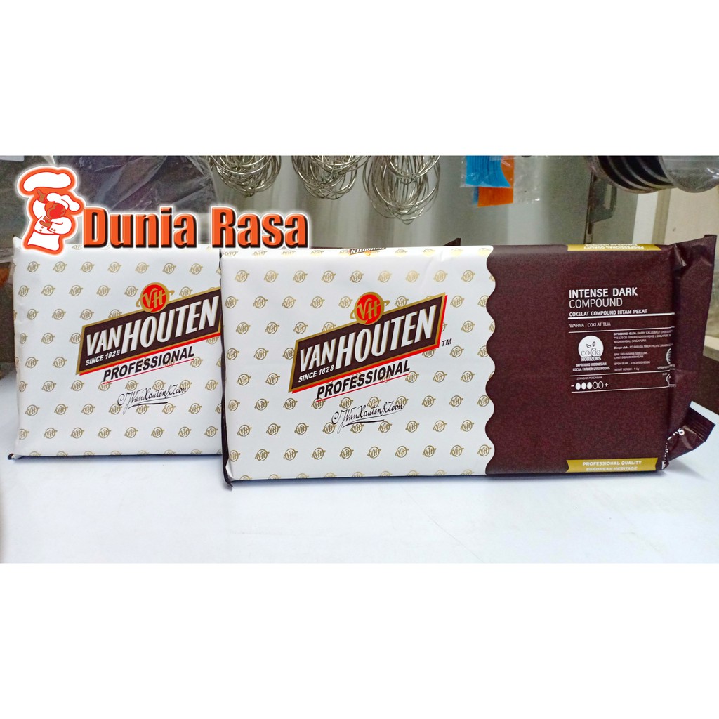 Jual Van Houten Intense Dark Compound Block 1kg | Shopee Indonesia