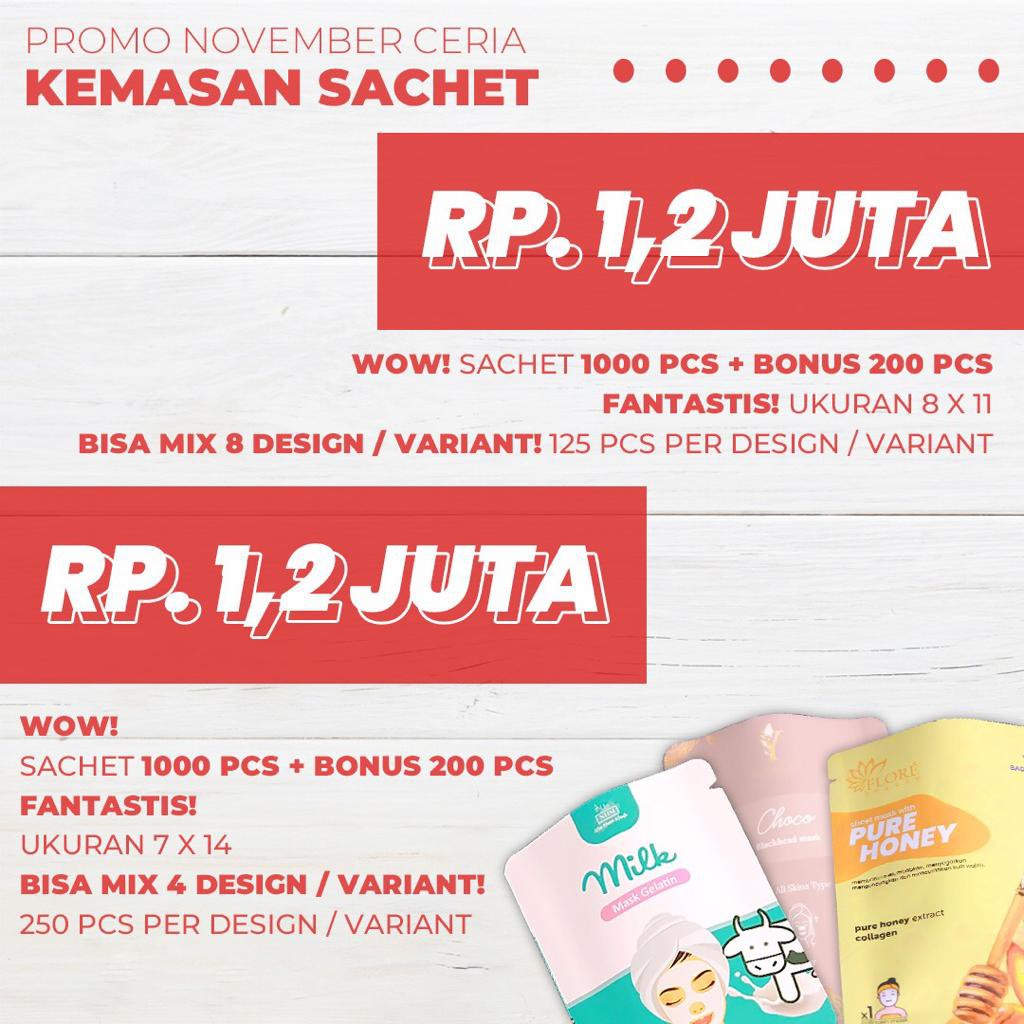 Jual Promo Kemasan Sachet Full Print Ukuran 8x11 & 7x14 | Shopee Indonesia
