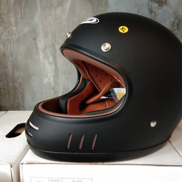 Jual HELM ZEUS ZS816 MATT BLACK I Z816 RETRO CAKIL | Shopee Indonesia