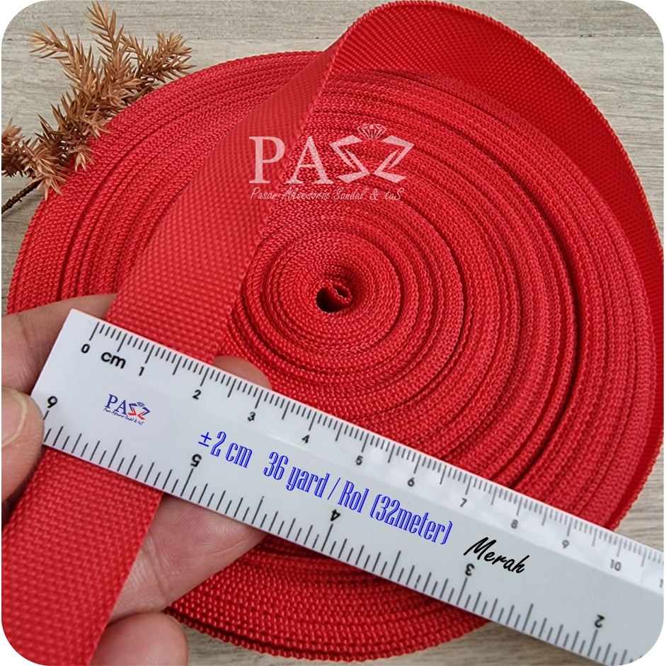 Jual Tali Webbing Pelipit / Bisban / PCR 2 cm 36 Yard/rol (32Meter ...