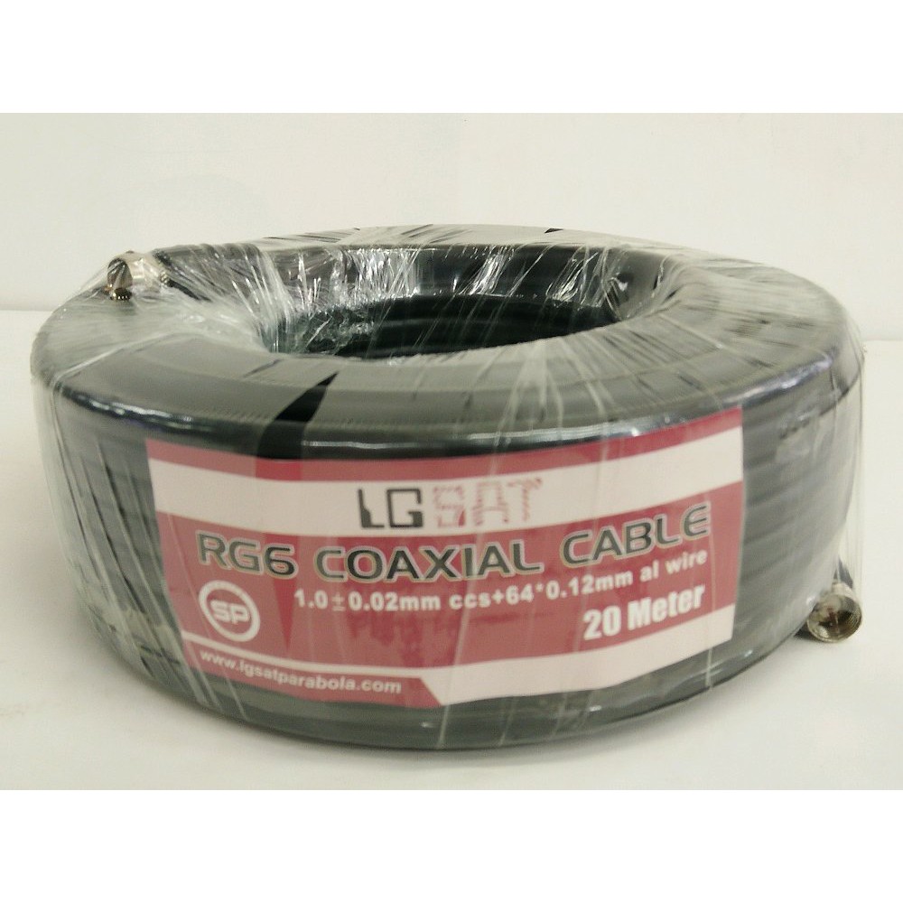 Jual kabel tv / kabel antena tv rg-6 / rg 6 / rg6 Kabel Coaxial RG6 LGSAT ( ORIGINAL ) | Shopee ...
