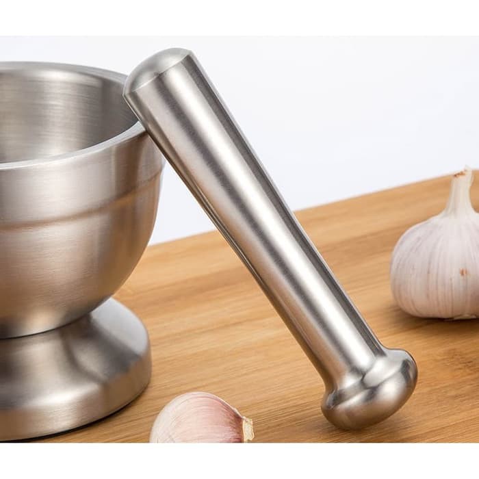 Jual Mortar Pestle Tumbukan Bumbu Obat Stainless Cobek Ulekan Lumpang ...