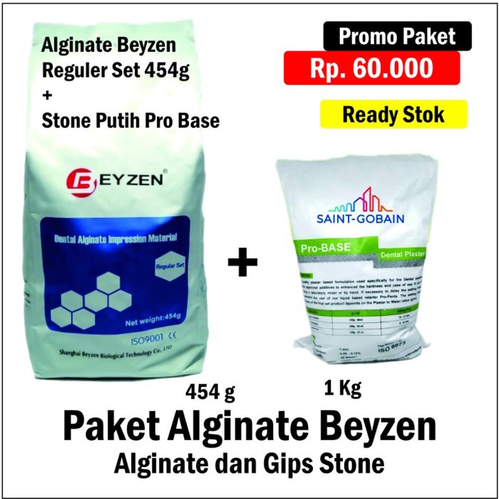 Jual Paket Alginate Beyzen Reguler Set dan Gips Stone Putih | Shopee ...