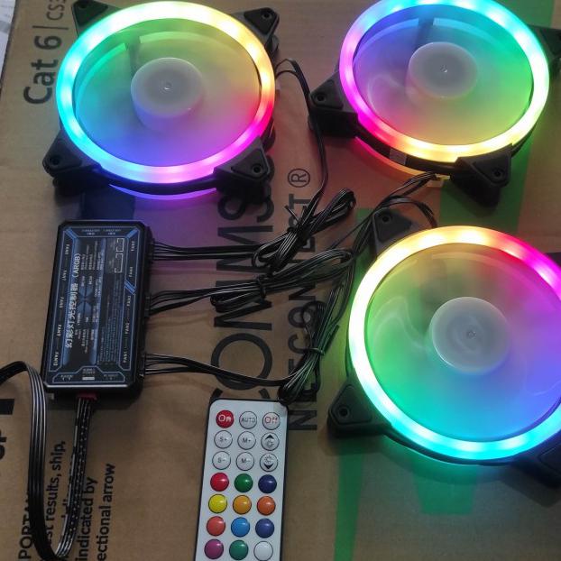 Jual PAKET HEMAT FAN CASING RGB (3x FAN + 1x CONTROLLER) RGB FAN CASE ...