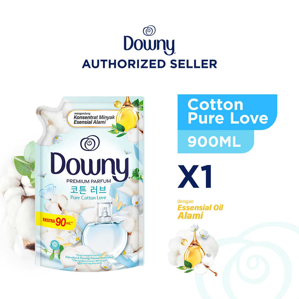 Jual Downy Pelembut dan Pewangi Pakaian Konsentrat Premium Parfum Pure Cotton Love 900ml ...