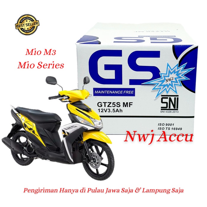 Jual Aki Motor Yamaha Mio M3, Mio J, Mio Soul GTZ5S GS Y Accu Kering ...