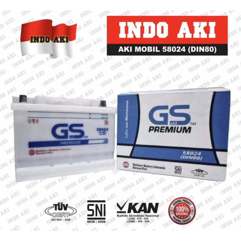 Jual Aki Mobil Basah DIN 58024 12V 80AH BMW MERCY PORSCHE LAND ROVER ...