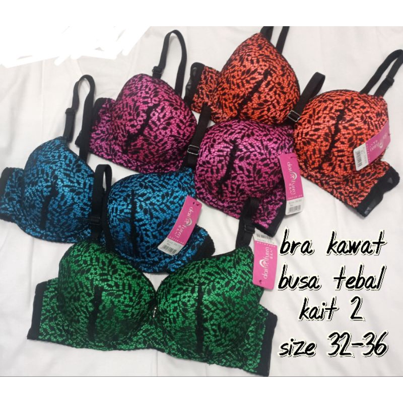 Jual BH Wanita Kawat busa super tebal Bra pushup kait 2 art 3519 ...