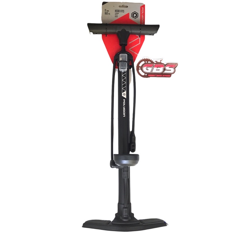 Jual Pompa angin sepeda merk polygon floor pump sepeda merk Poligon ...