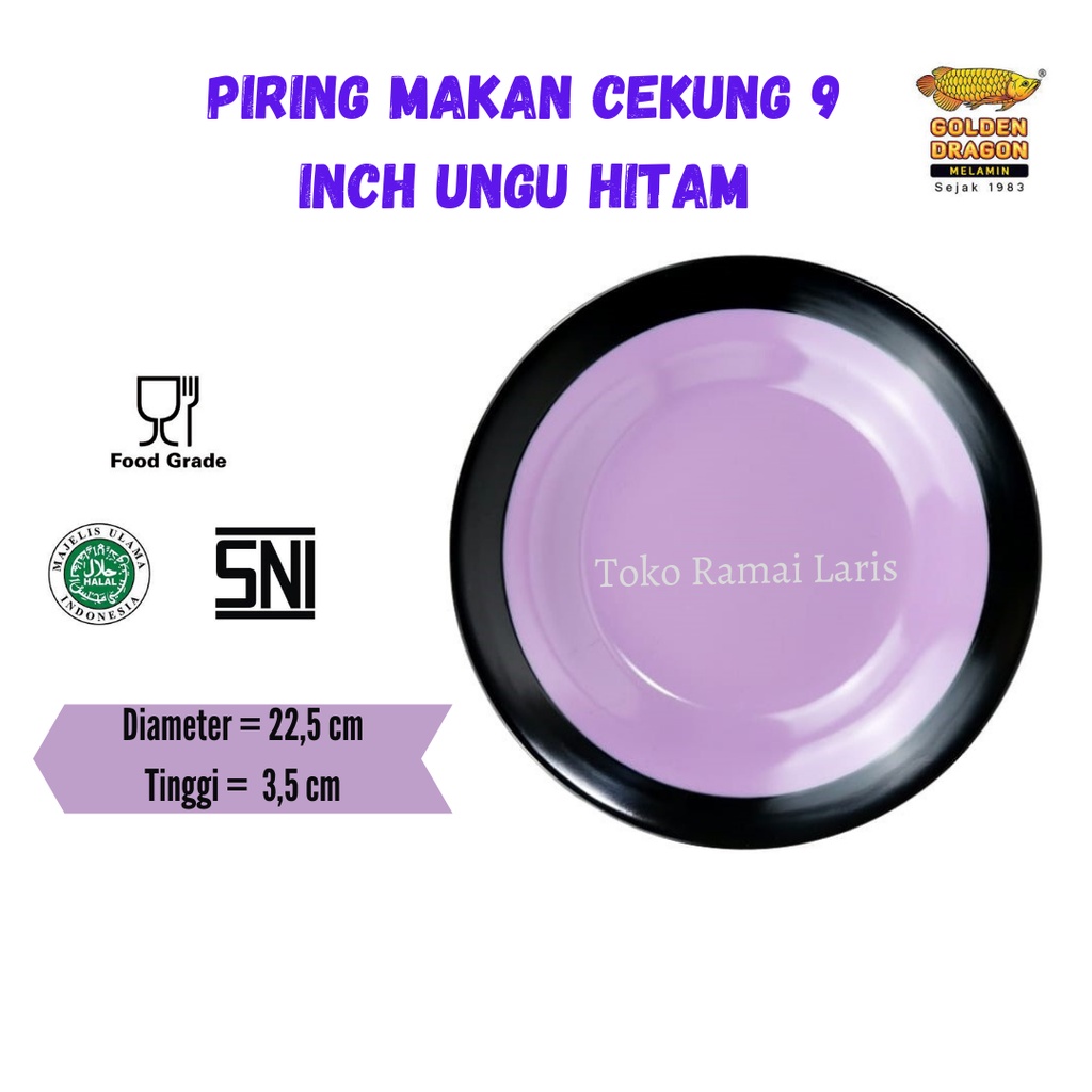 Jual PIRING HOTEL CANTIK P09A5 Piring MELAMIN Makan Cekung 9 Inch Ungu ...