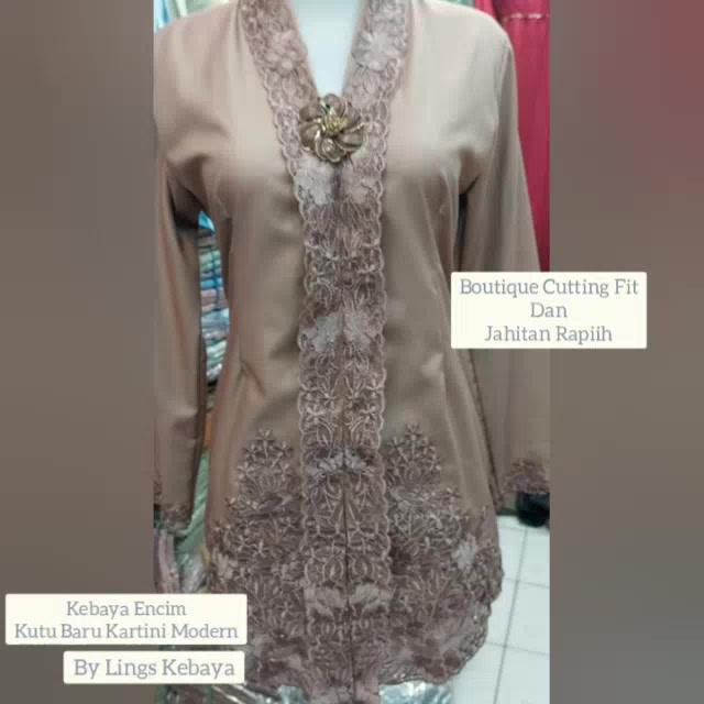 Jual Kebaya Encim Modern Kutu Baru Kartini Milo Abu Grey Burgundy Olive ...